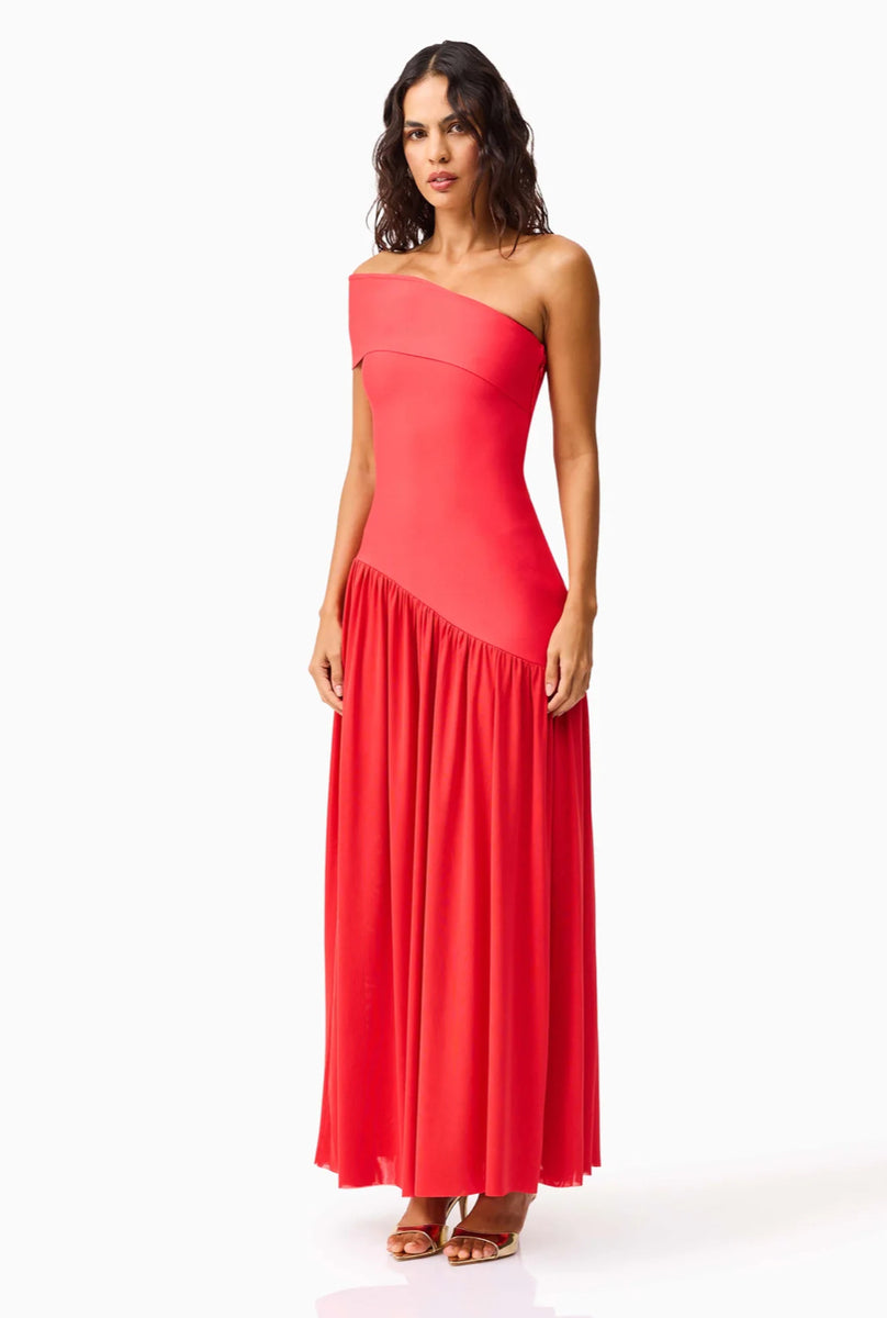 JESSELLE OFF THE SHOULDER GOWN IN RED – Sooki Boutique